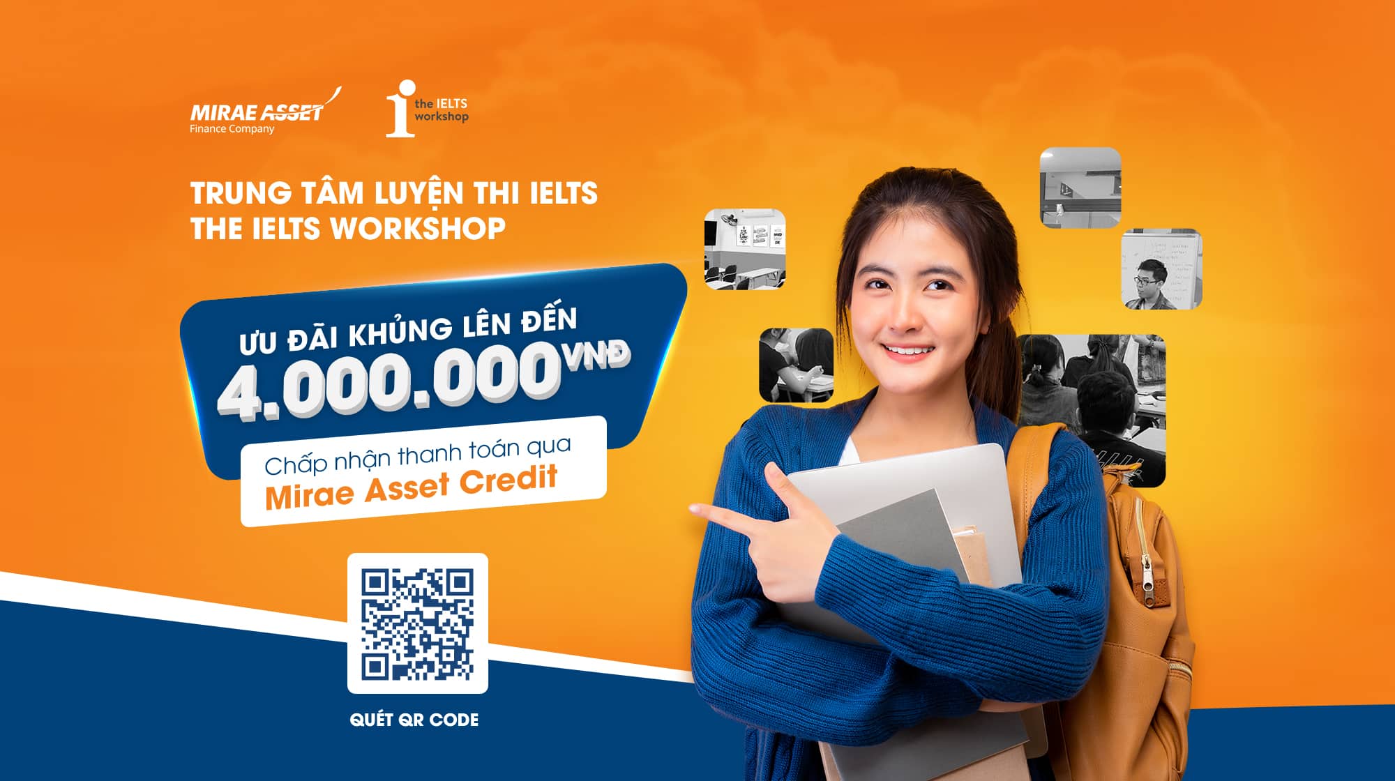 THE IELTS WORKSHOP KẾT HỢP MIRAE ASSET CREDIT CÓ ƯU ĐÃI