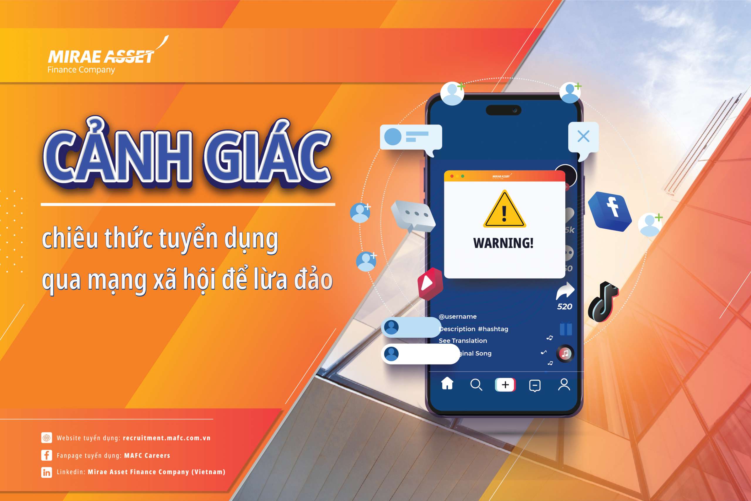 CẢNH GIÁC VỚI CHIÊU THỨC TUYỂN DỤNG QUA MẠNG XÃ HỘI ĐỂ LỪA ĐẢO | Mirae Asset Finance Company ...